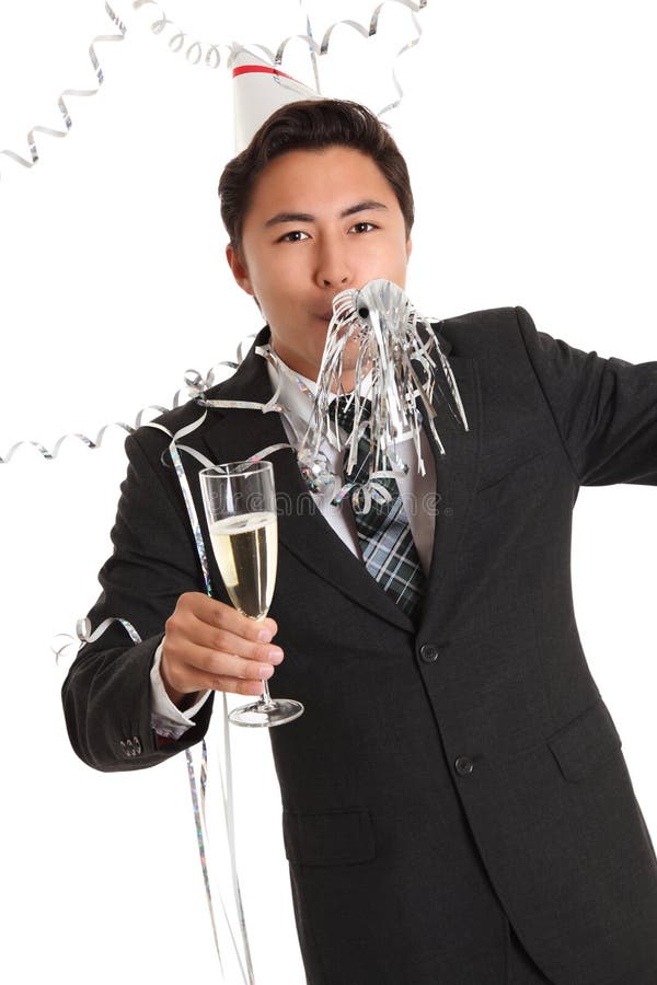 Party Guy With Champagne Glass Stock Image - Image of indian, host ...