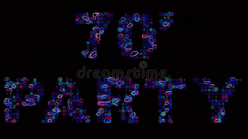 70`s Party Led Text Over Black Stock Illustration - Illustration of ...