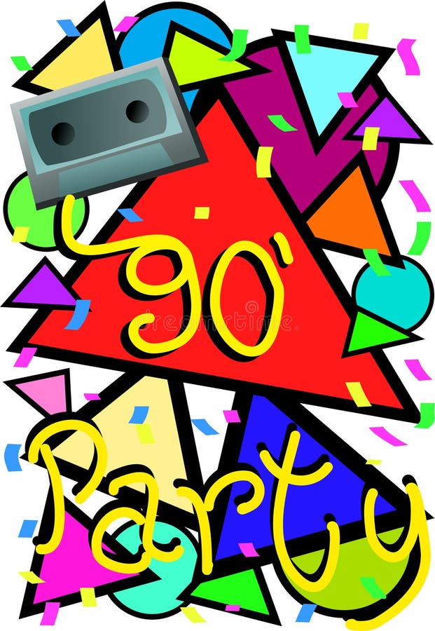 90 s party time image stock vector. Illustration of cassette - 262345642