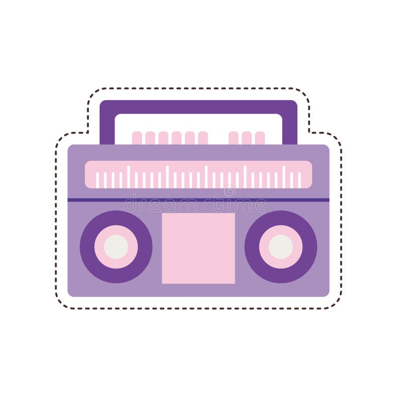 80s patch of a radio stock vector. Illustration of equipment - 211691512