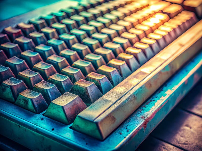 1980s Personal Computer Keyboard a Grainy Look Back at Early Computing ...
