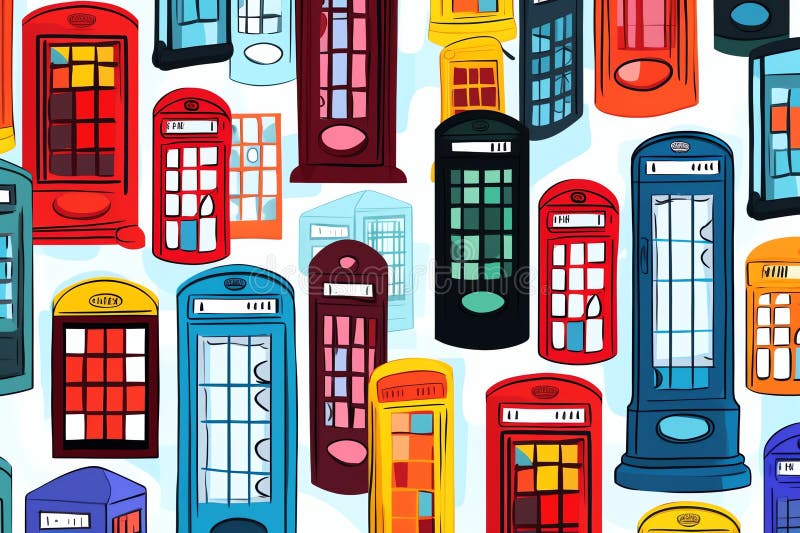 90s Phone Booth 90s Retro Pattern Stock Illustration - Illustration of ...