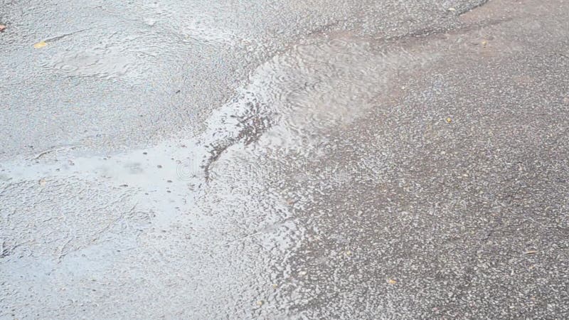 It`s Raining Hard. Raindrops are Falling on the Asphalt Stock Footage ...
