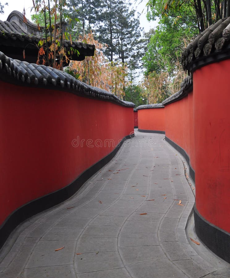 Red wall in chengdu stock image. Image of wall, culture - 30116047