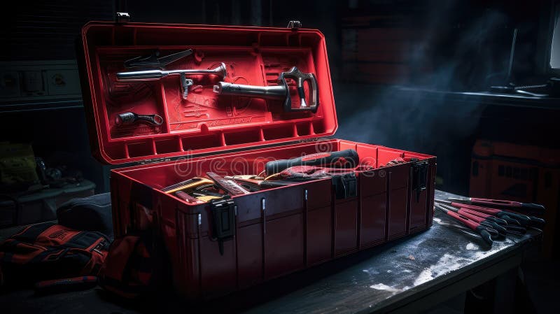 S red tool box stock illustration. Illustration of plumbing - 372149722