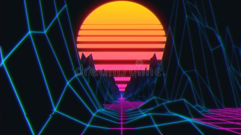 80s Retro Background Loop Animation. Stock Footage - Video of cyberpunk ...