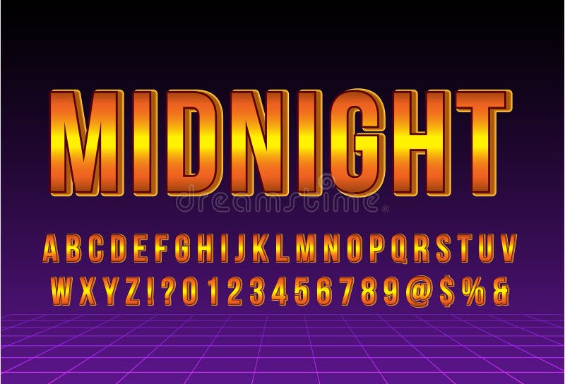 Shiny Chrome Alphabet 80s Retro Futurism Style Stock Illustrations – 55 ...