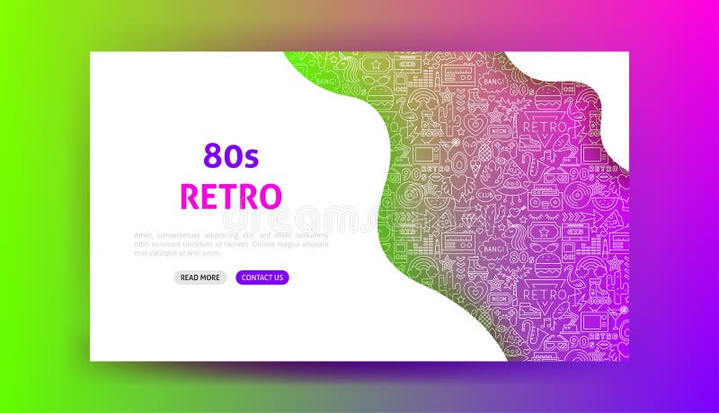 80s Retro Landing Page stock vector. Illustration of flyer - 148007946
