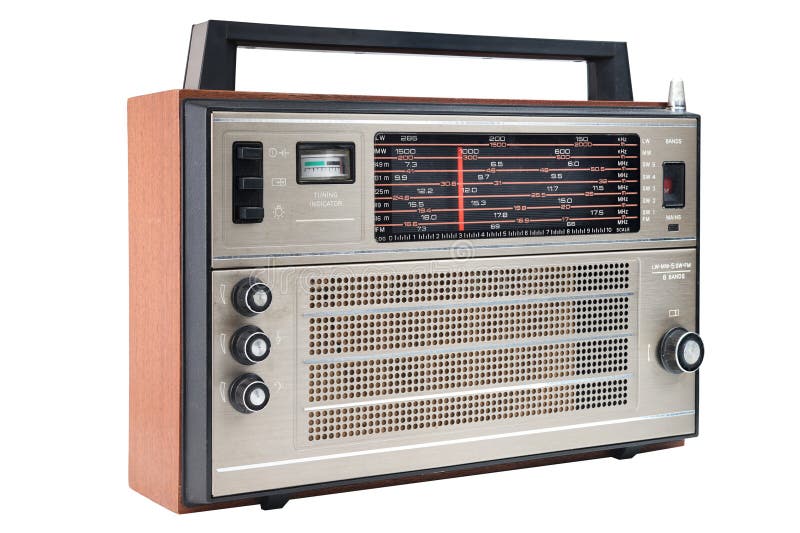 1960s Retro Radio Isolated Over White. Stock Image - Image of frequency ...