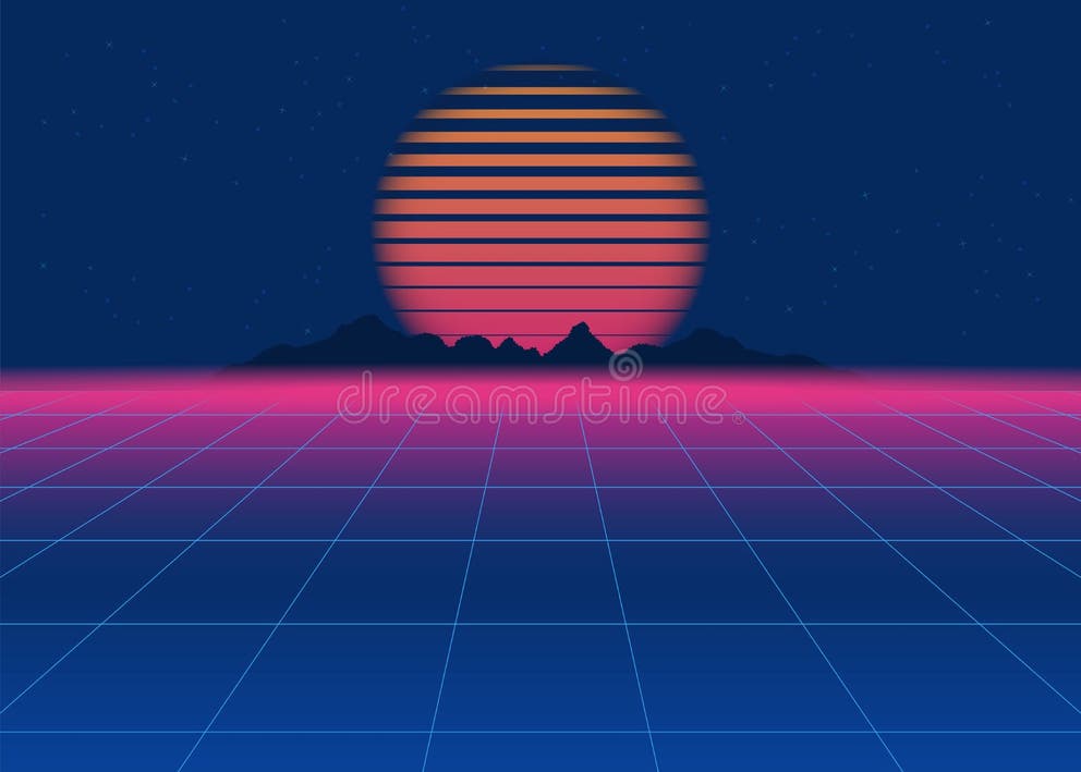 Synth Wave Sun Stock Illustrations – 2,023 Synth Wave Sun Stock ...