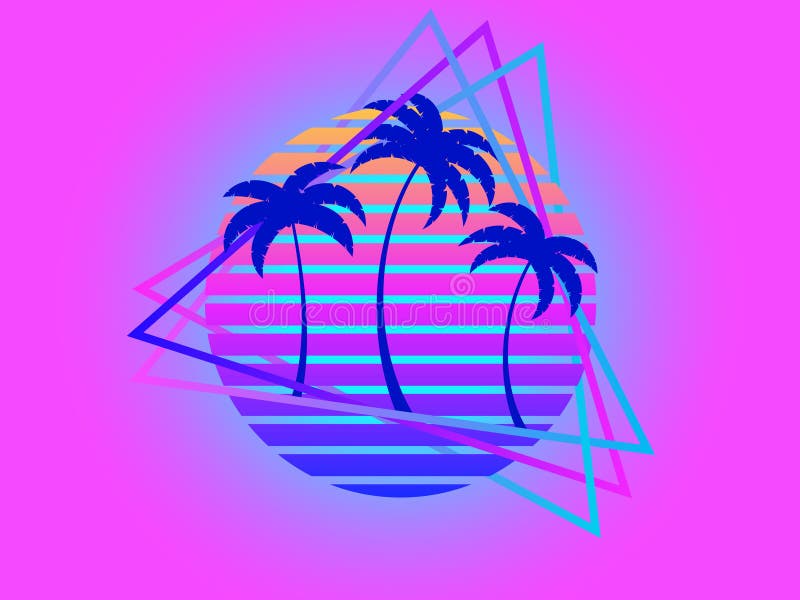 Palm Sunset Triangle Stock Illustrations – 303 Palm Sunset Triangle ...