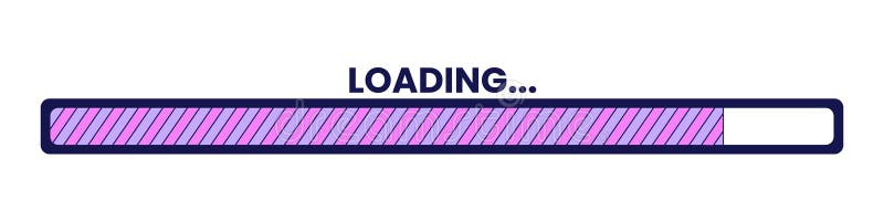 80s Retro Stripes Loading Bar 2D Linear Cartoon Object Stock ...