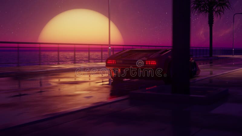 80s Retro Synthwave Grid 3d Render Animation Stock Video - Video of endless, glowing: 172412443