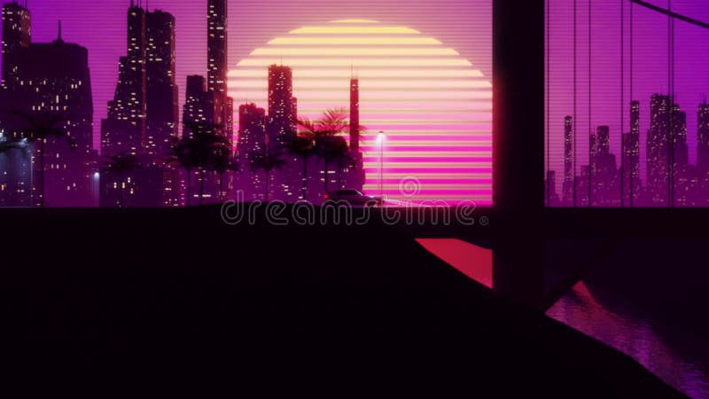 80s Retro Synthwave Grid 3d Render Animation Stock Video - Video of endless, glowing: 172412443