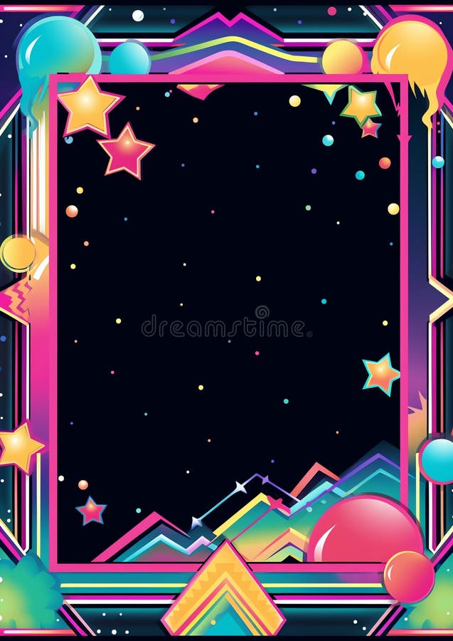 80s Roller Disco Frame 80s Retro Nostalgic Stock Illustration ...