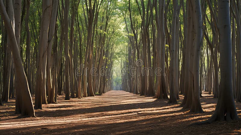 S rubber tree forest stock illustration. Illustration of serene - 360642945