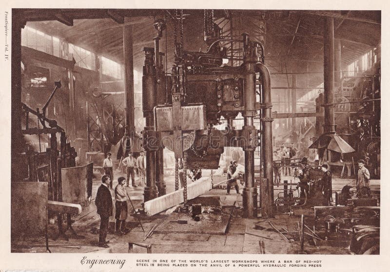 1900s Scene of Engineering at a Forge. Editorial Stock Image - Image of ...
