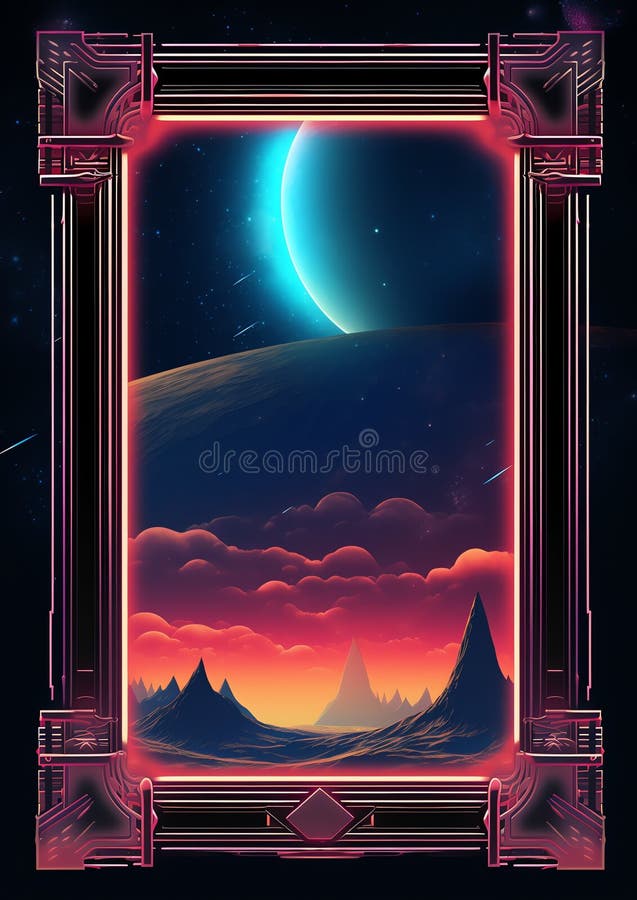 80s Sci Fi Inspired Frame 80s Retro Nostalgic Stock Illustration ...