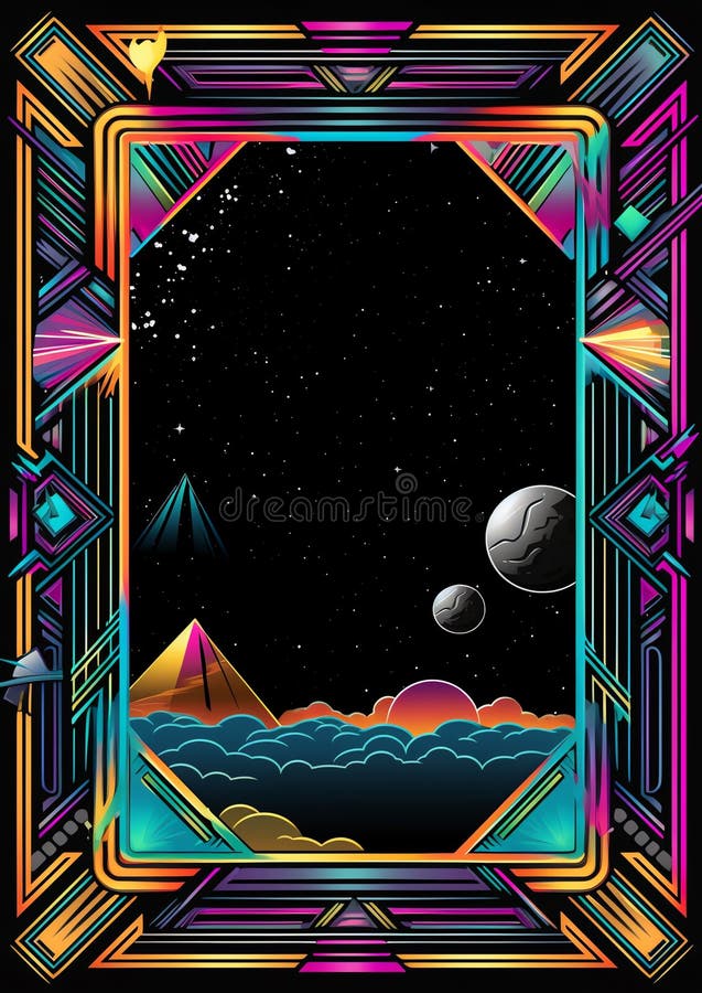 80s Sci Fi Inspired Frame 80s Retro Nostalgic Stock Illustration ...