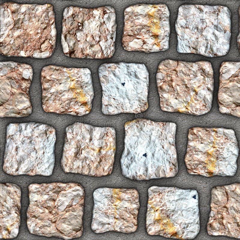 S091 Seamless Texture - Cobblestone Pavers Stock Illustration ...