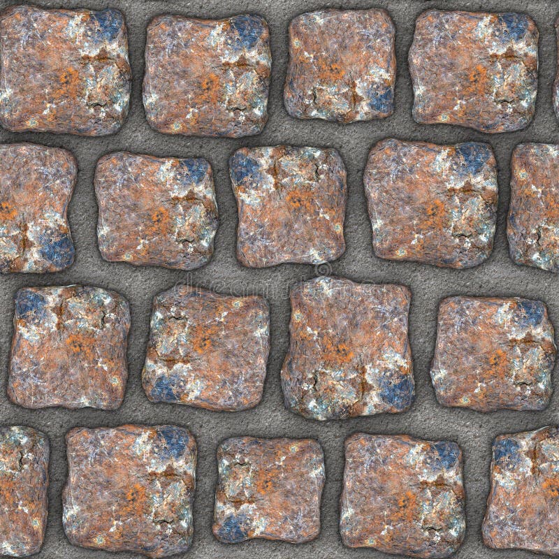 S004 Seamless Texture - Cobblestone Pavers Stock Illustration ...