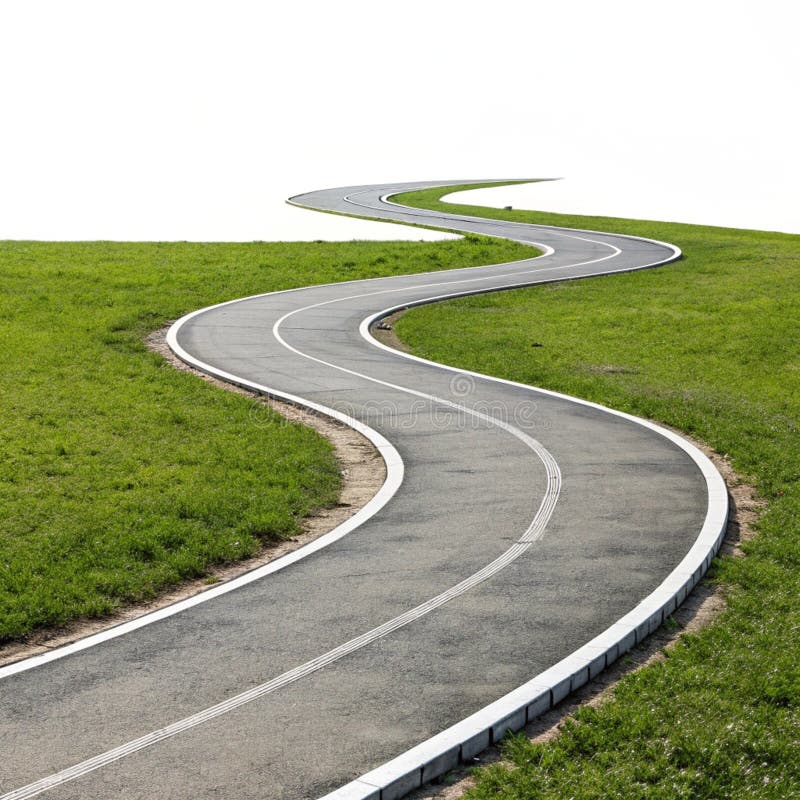 S-shaped winding road stock illustration. Illustration of route - 357585338