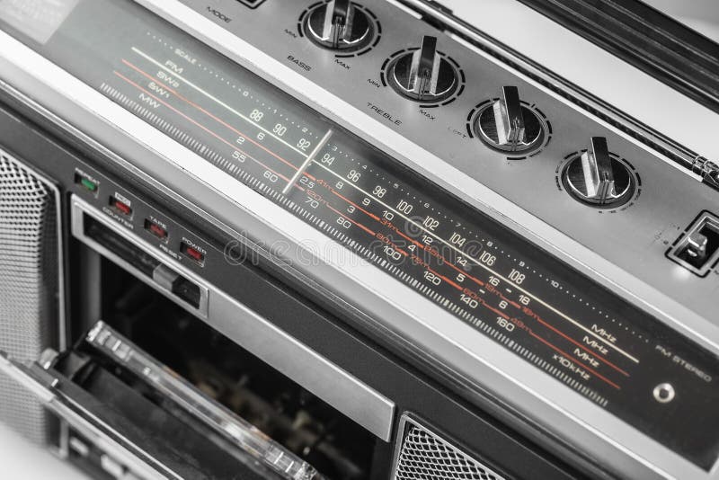 1980s Silver Radio Boom Box Stock Photo - Image of receiver, speaker ...