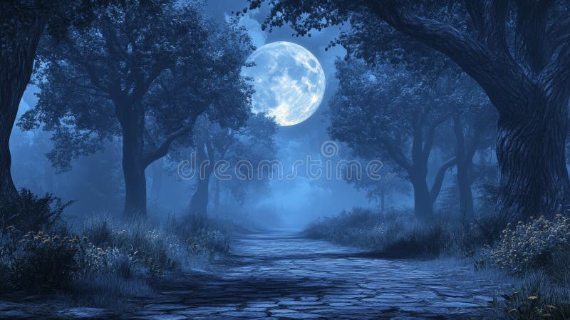 It S a Spooky Forest Path Surrounded by Twisted Bare Trees, with Mist ...