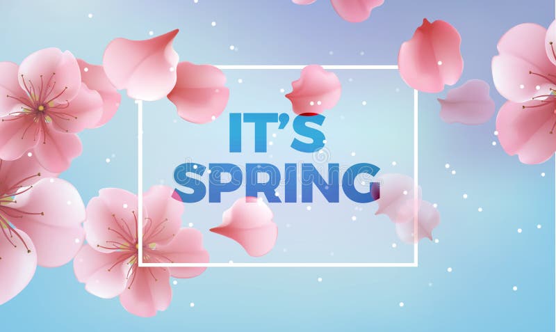 It`s Spring Card, Blue Background for Banner, Poster. Stock Vector ...