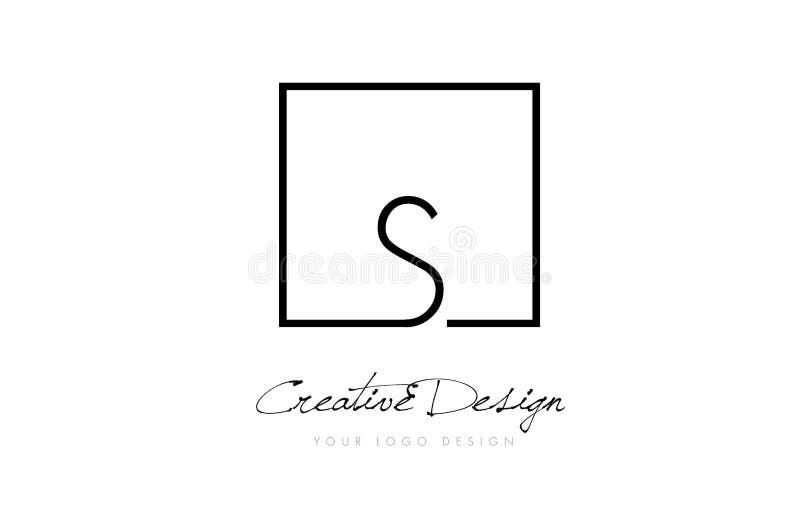 S Square Frame Letter Logo Design with Black and White Colors Stock ...