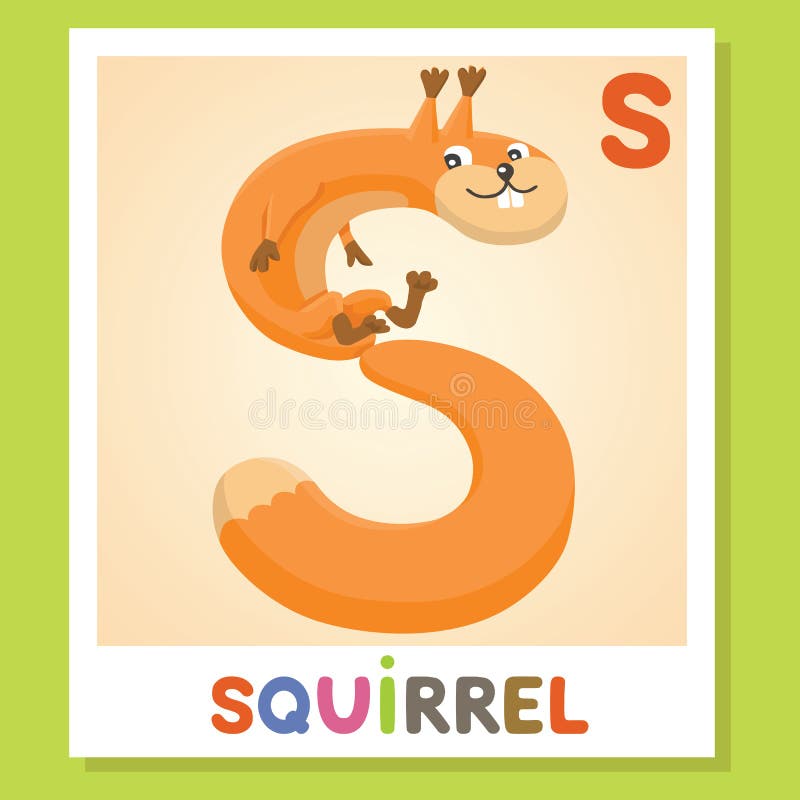 Alphabet Animal Squirrel Stock Illustrations – 390 Alphabet Animal ...