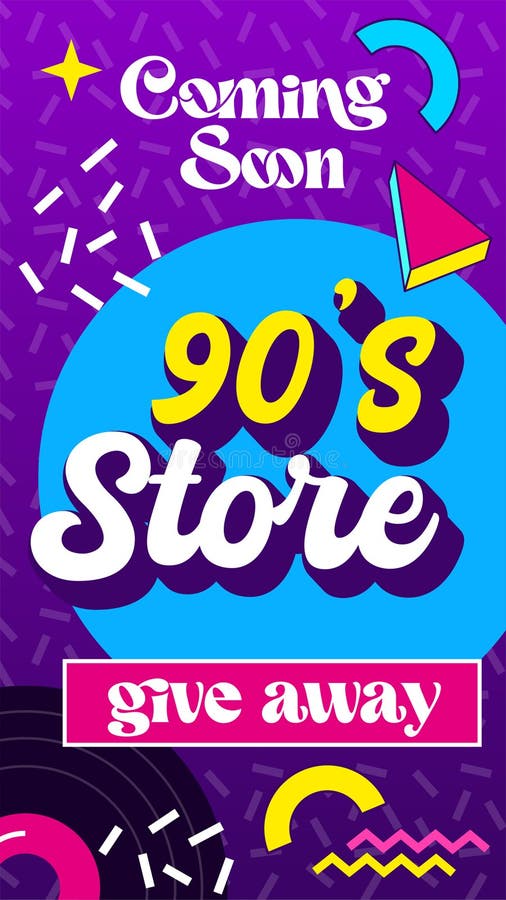 90 s store template stock vector. Illustration of banner - 270892434