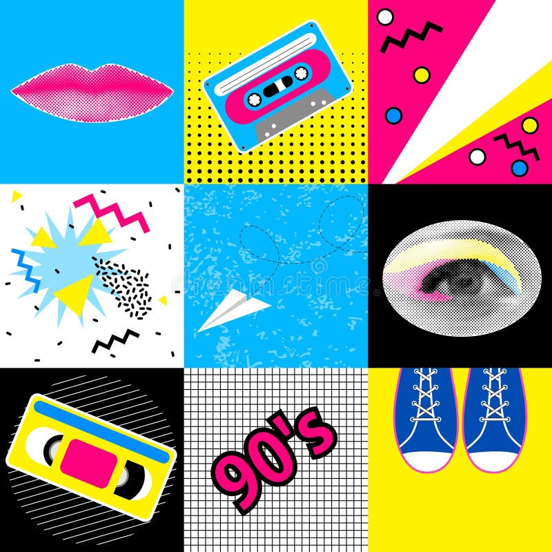 The 90s style pattern. stock illustration. Illustration of 1980s ...