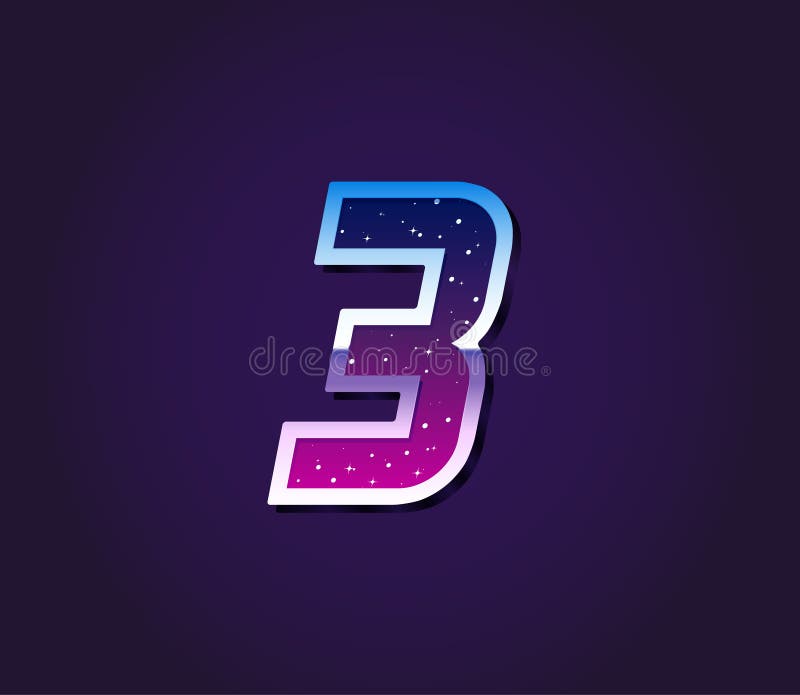 80s Style Retro Sci-Fi Font Digit or Number Stock Vector - Illustration ...
