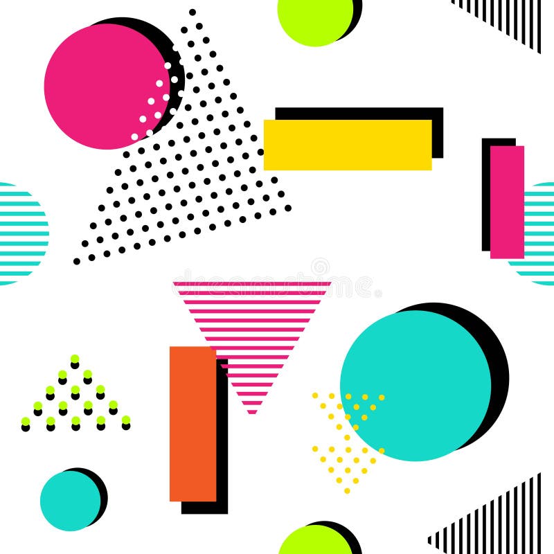 90s Style Seamless Geometric Pattern. Vector Illustration Stock Vector ...