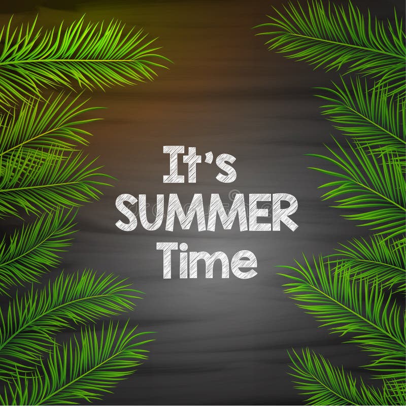 It`s Summer Time Background with Palm Leaves Stock Vector ...