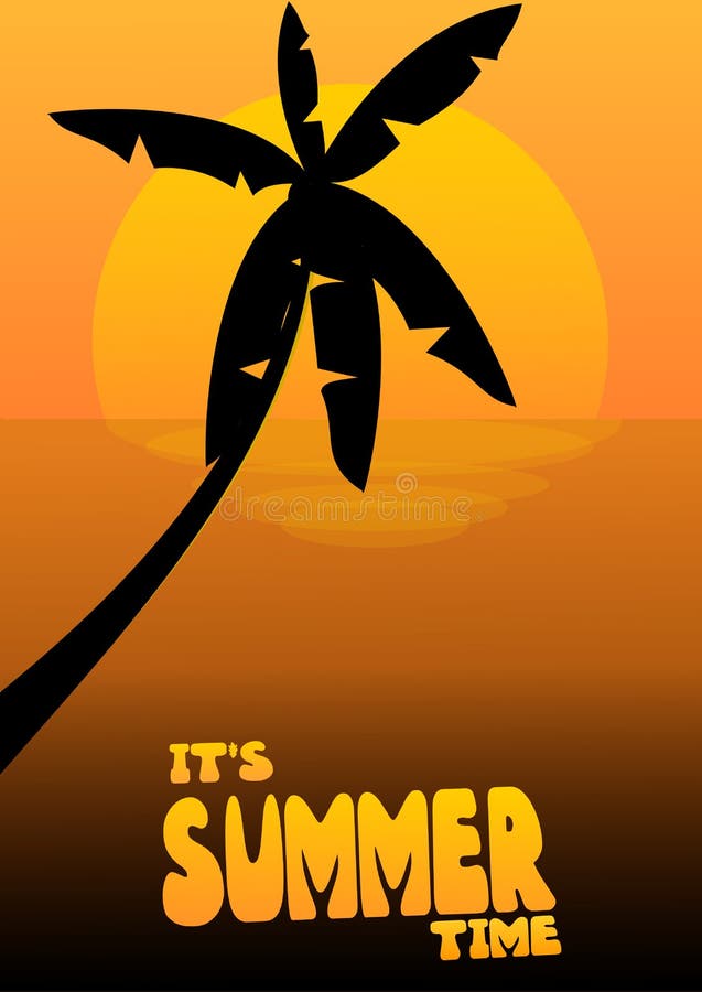 It`s Summer Time Poster Illustration Stock Illustration - Illustration ...