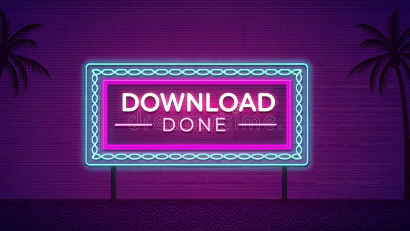 80s Synthwave Theme a Neondrenched Notification Box Slides Onto the ...