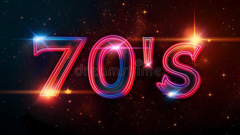 70 S Theme Banner in Neon Colors Stock Illustration - Illustration of ...