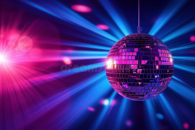 80s Theme - Vibrant Disco Ball and Neon Lights Ai Photo Stock ...