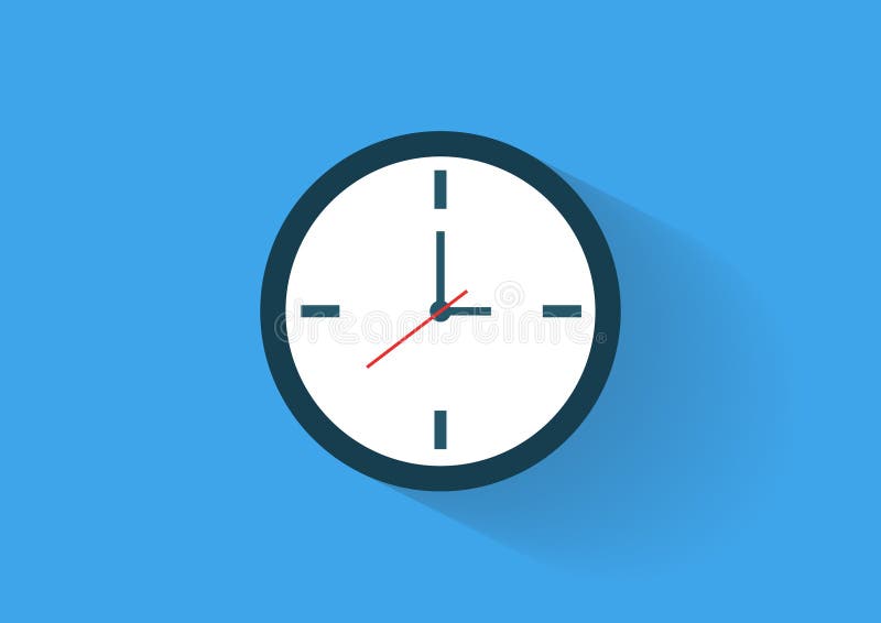 It`s Three O`clock - Flat Design Clock Stock Illustration ...