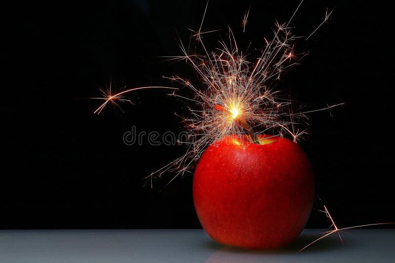 It`s Time To Countdown Fire Apple Bomb Stock Photo - Image of countdown ...