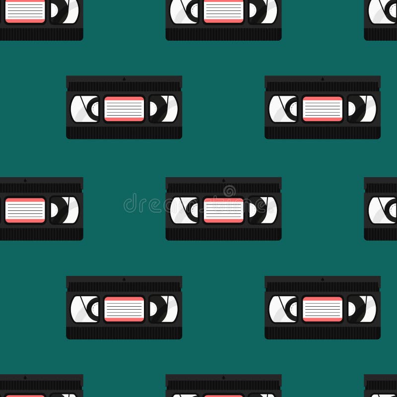 90s VHS Pattern. Retro Seamless Background with Video Tapes. VHS ...