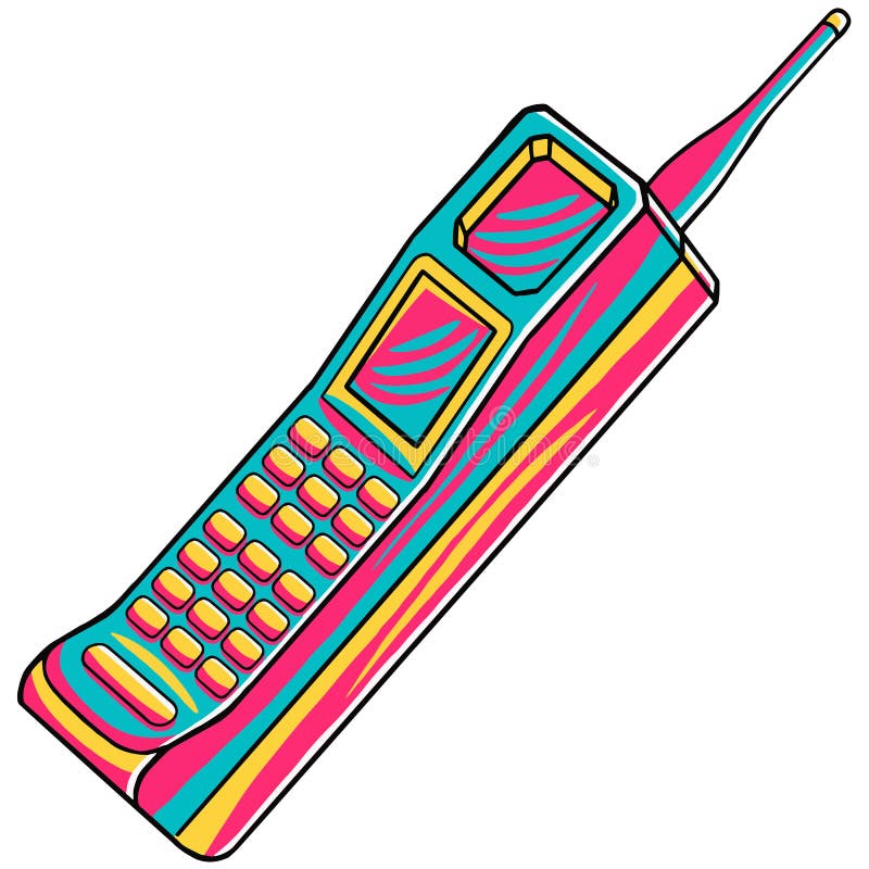90`s Vibe Handphone stock vector. Illustration of application - 254350511