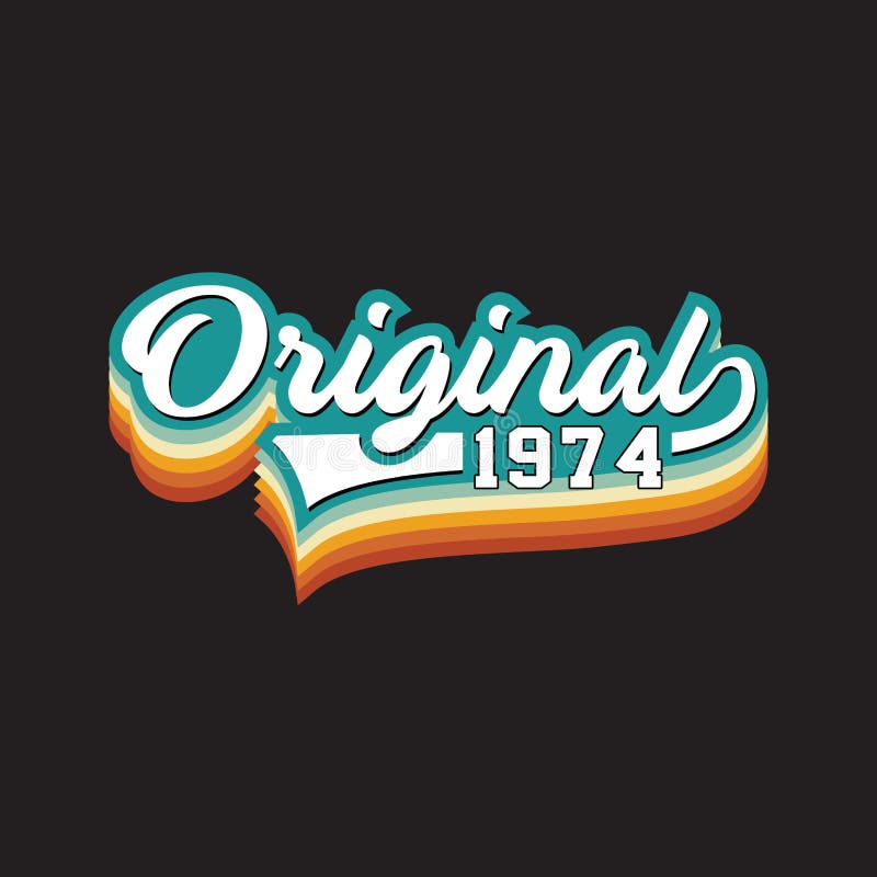 1974 Vintage T Shirt Design Vector, Vintage Design Stock Vector ...