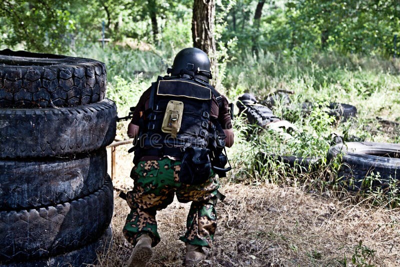 SWAT team in action stock photo. Image of helmet, marksman - 38484956