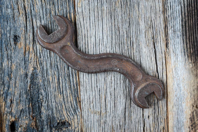 S Wrench on Wooden Background Stock Image - Image of work, repair: 49324965