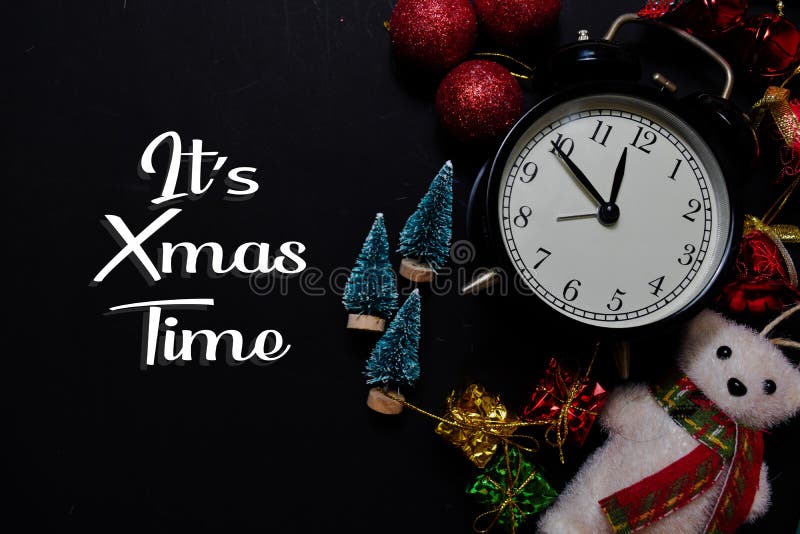 It`s Xmas Time Text Isolated on Black Backgroud. Frame of Christmas ...