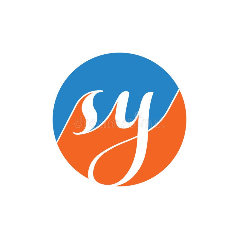 S Y Script Letter Circle Logo Design Vector Stock Vector - Illustration ...