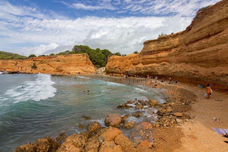 Sa Caleta Beach in Ibiza Spain Editorial Stock Image - Image of ...